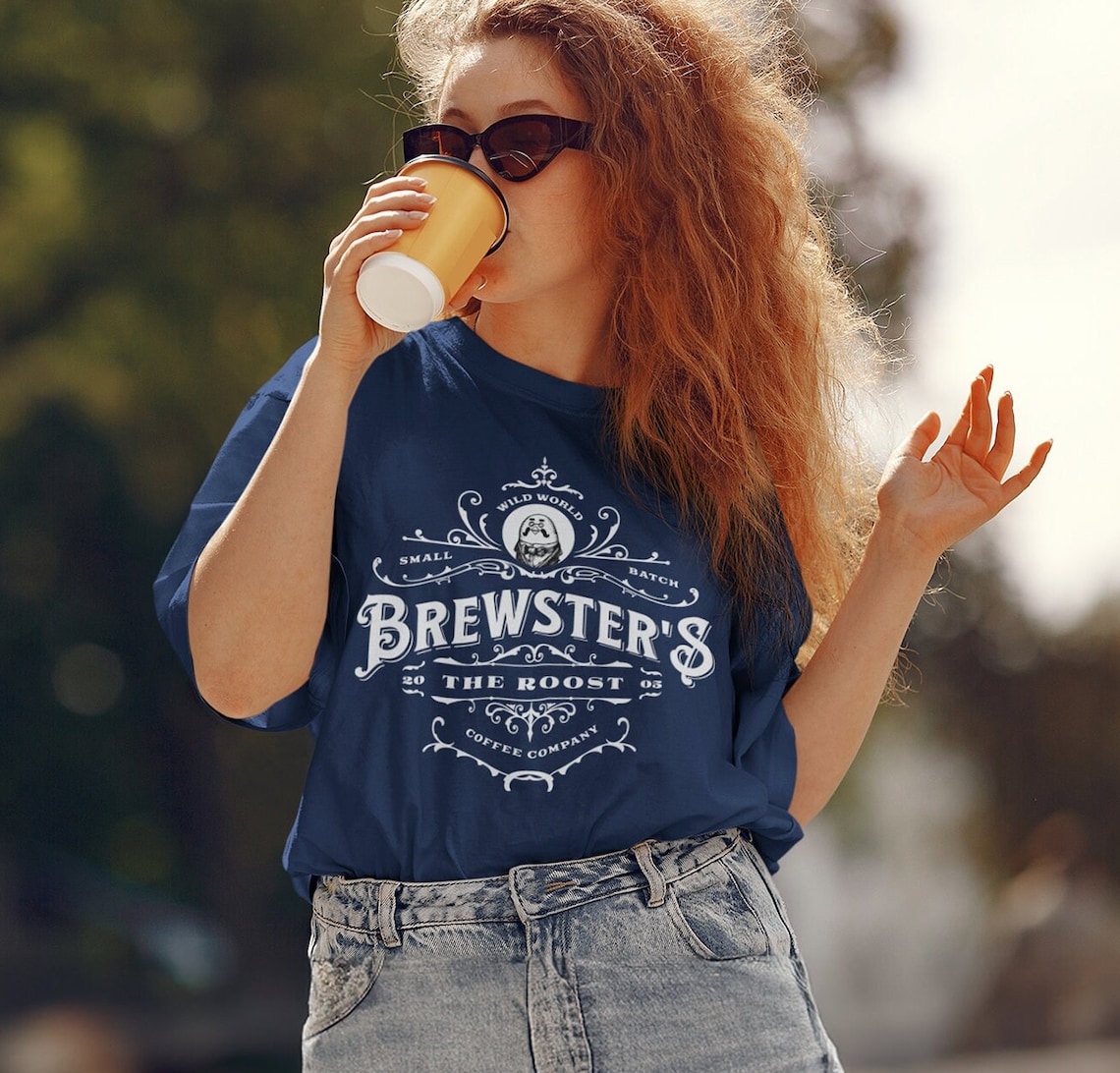 Unisex Oversized Brewster's the Roost Cafe Shirt, Trendy Gaming Gift ...