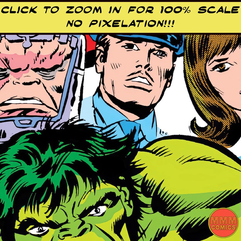 Hulk Wall Art | Digital Download | Marvel Comic Cover X 3 | Vintage ...