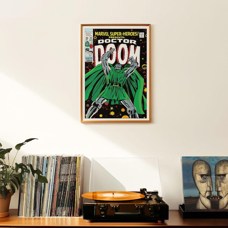 Doctor Doom Wall Art | Digital Download | Marvel Comic Cover | 1960s ...