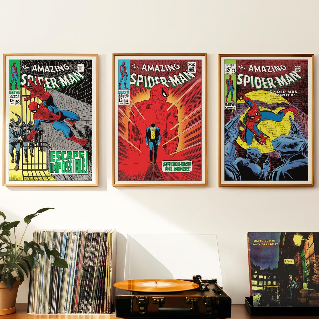 Spider-man Wall Art | Digital Download | Marvel Comic Cover X 3 ...