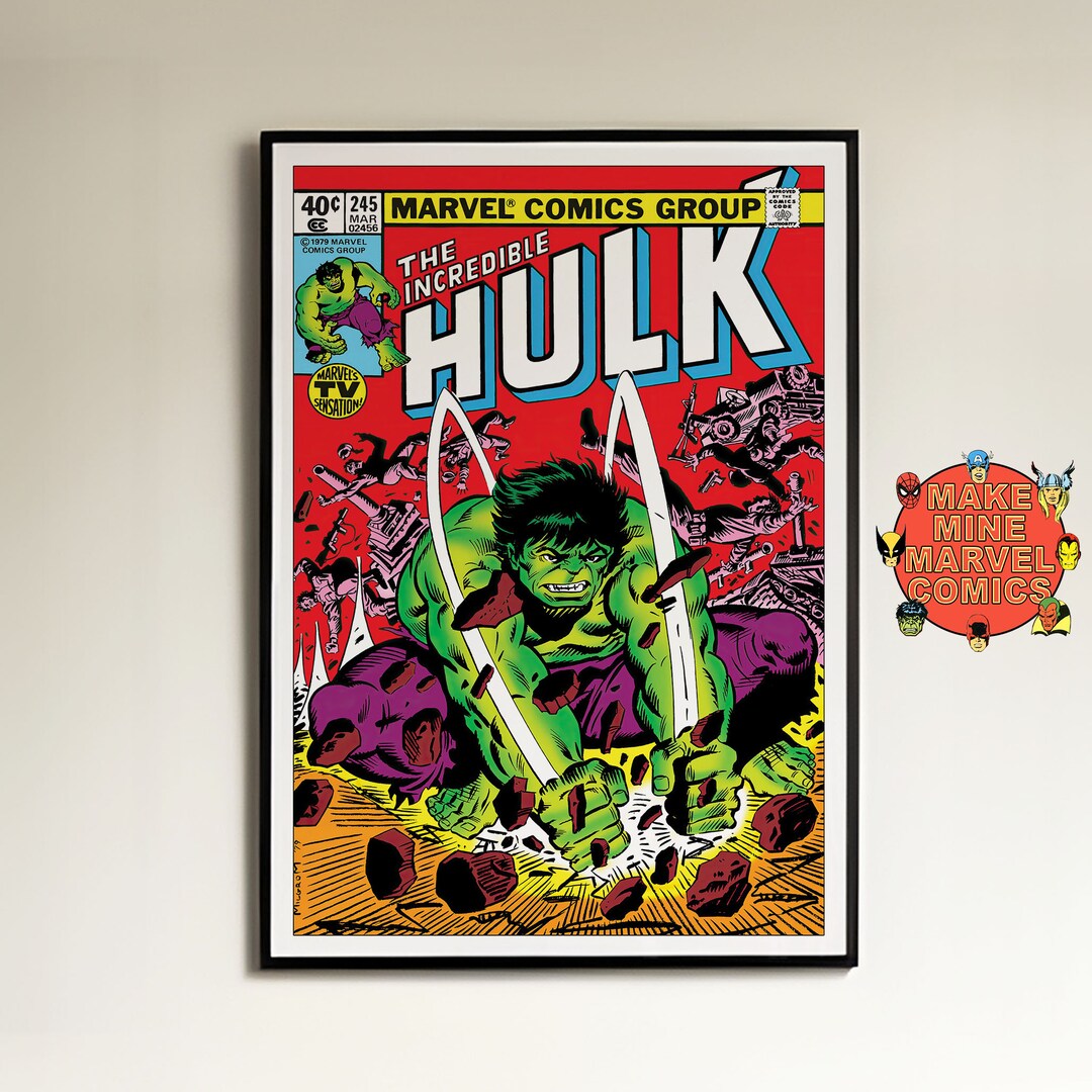 Hulk 245 Wall Art Marvel Comic Print Digital Download 1980s Retro ...