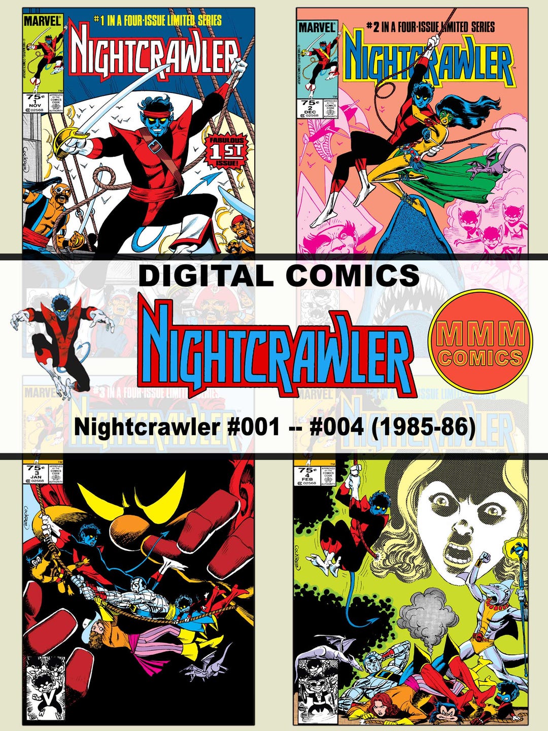 Nightcrawler Digital Comics Marvel PDF & CBR Superheroes Vintage Retro ...