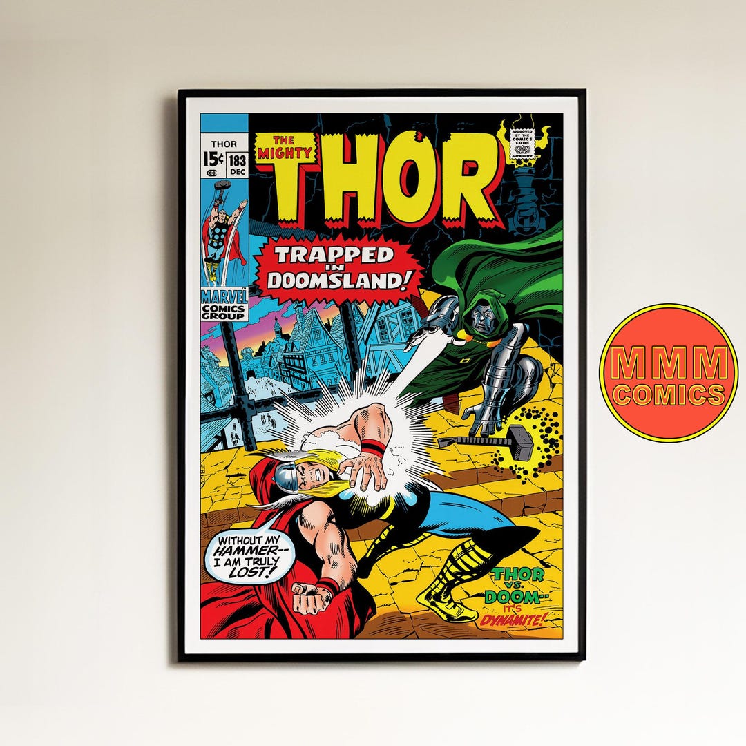 Thor Vs Doctor Doom Wall Art | Digital Download | Marvel Comic Cover ...
