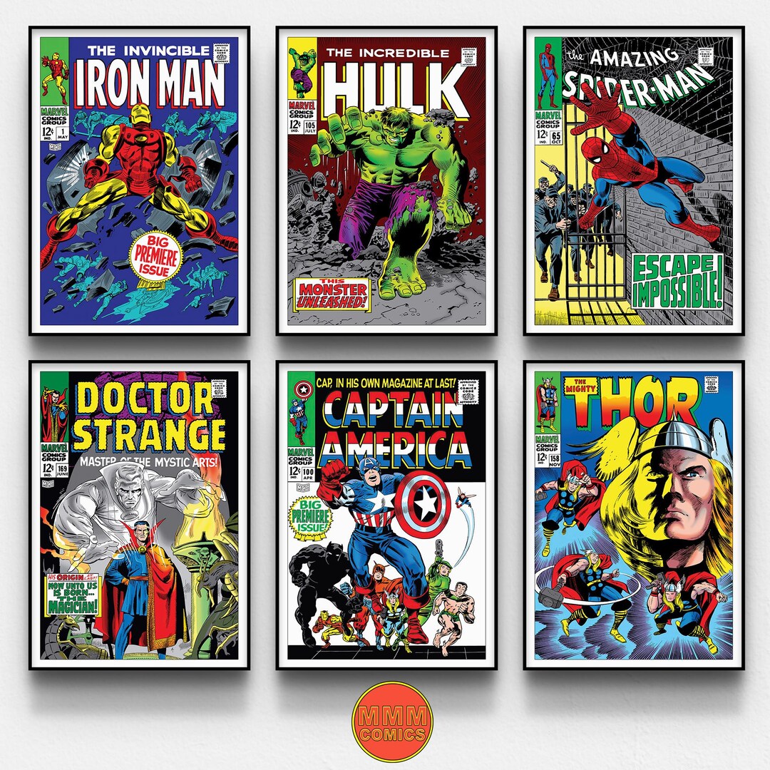 Marvel Legends 1968 Wall Art | Digital Download | Comic Cover X 6 ...