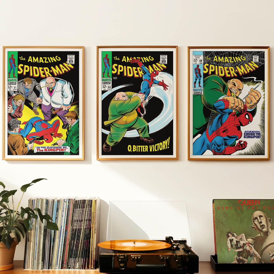 Spider-man Vs Kingpin Wall Art Marvel Comic Print X 3 Digital Download ...