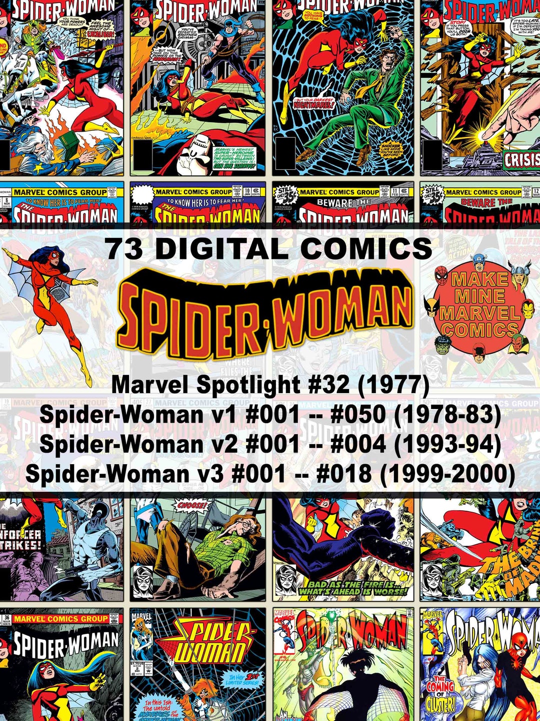 Spider-woman Digital Comics Marvel Superheroes Vintage Retro ...