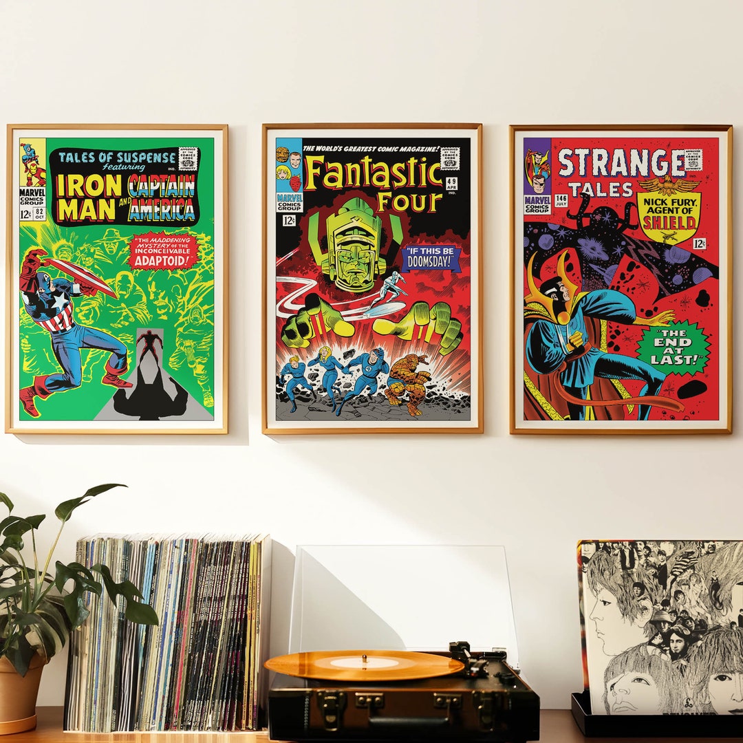1966 Marvel Wall Art Digital Download Comic Poster Print X 3 Vintage ...