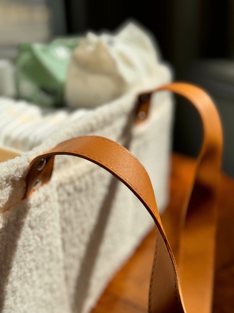 White Teddy Fabric Diaper Caddy Organizer / Nursery Storage Bin - Etsy