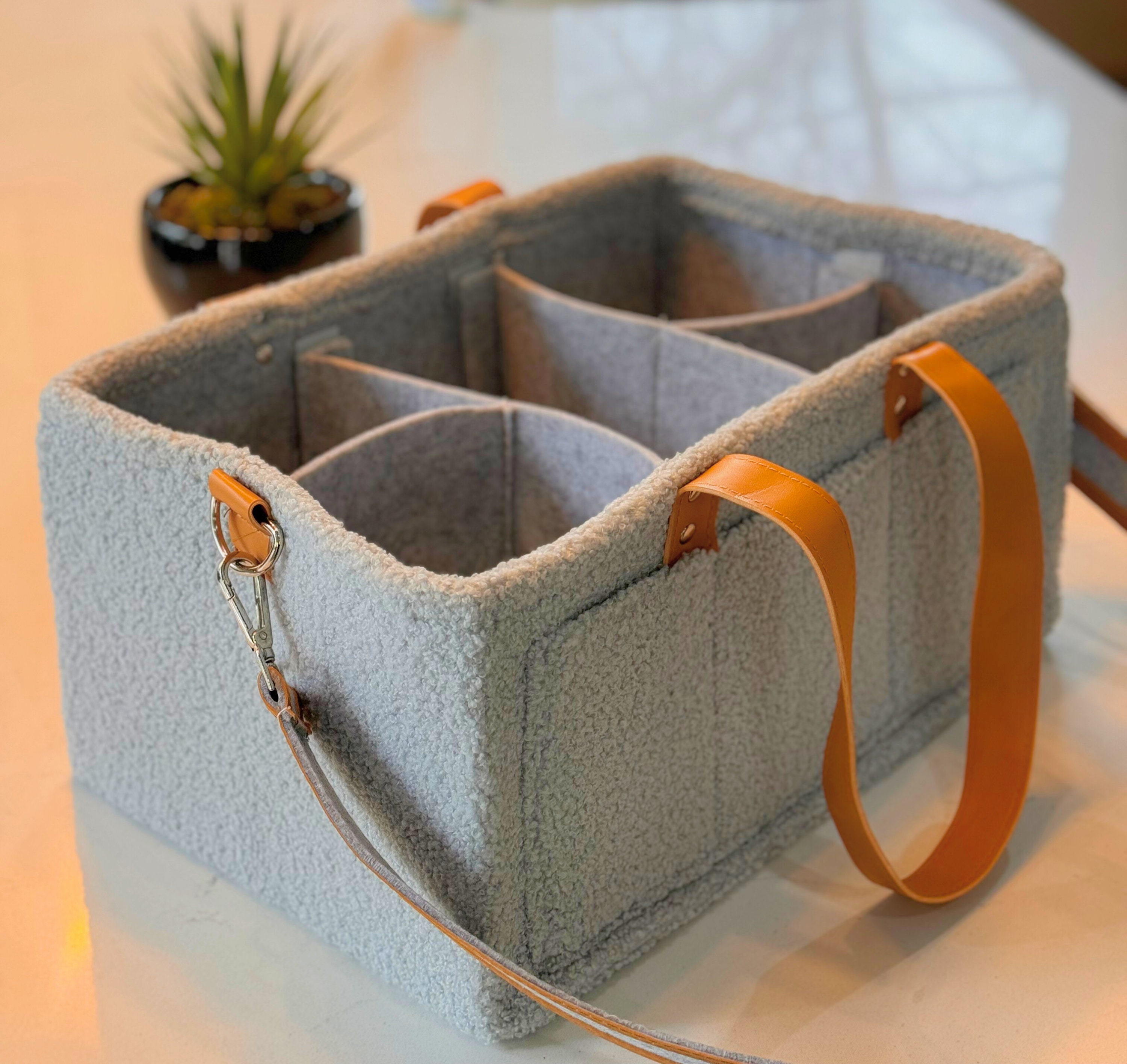 Gray Teddy Fabric Diaper Caddy Organizer / Nursery Storage Bin - Etsy