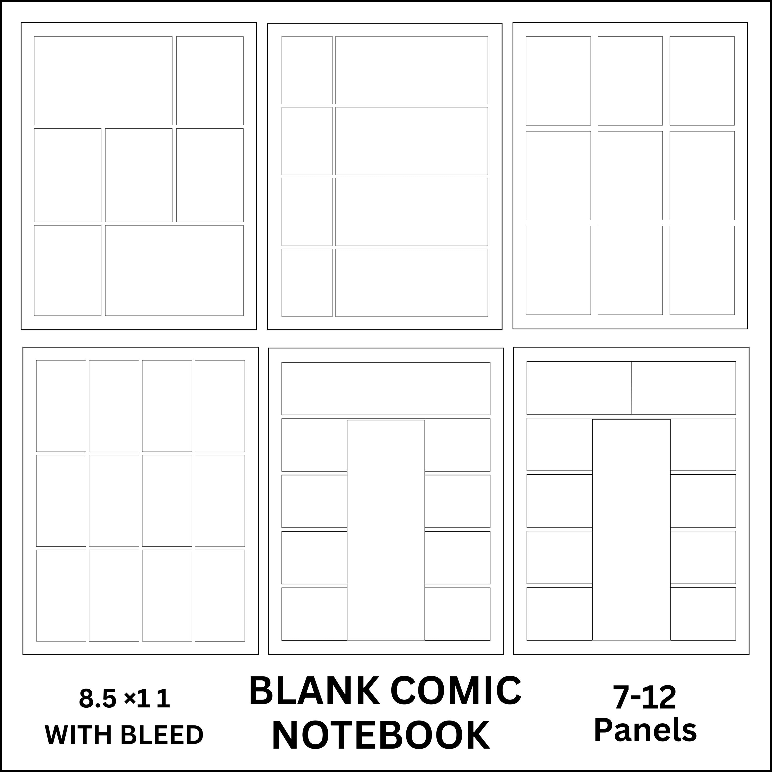 Blank Comic Books Set, Blank Comic Template, Comic Drawing Book,comic ...