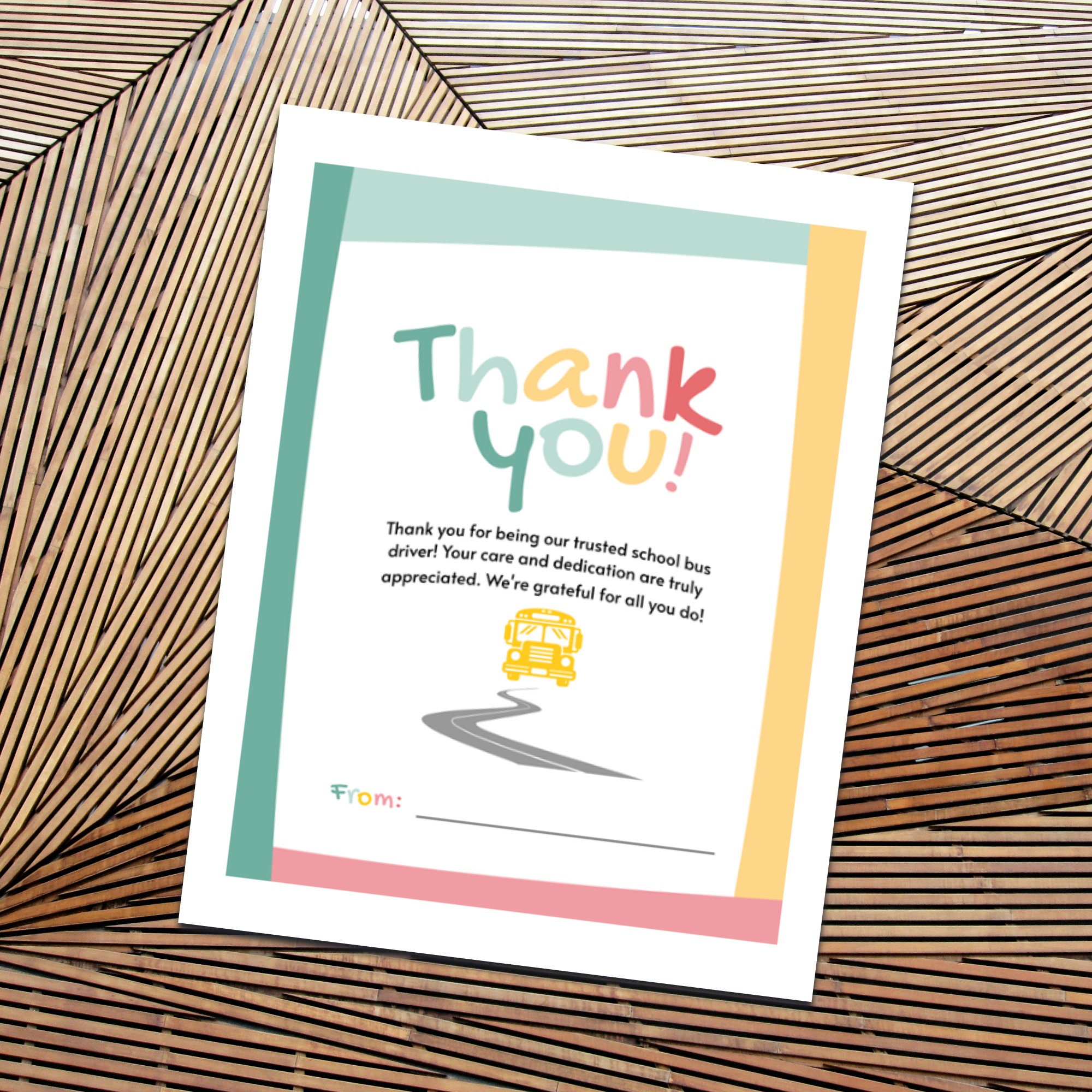 School Bus Driver Appreciation, Bus Driver Thank You Note, Last Day of ...