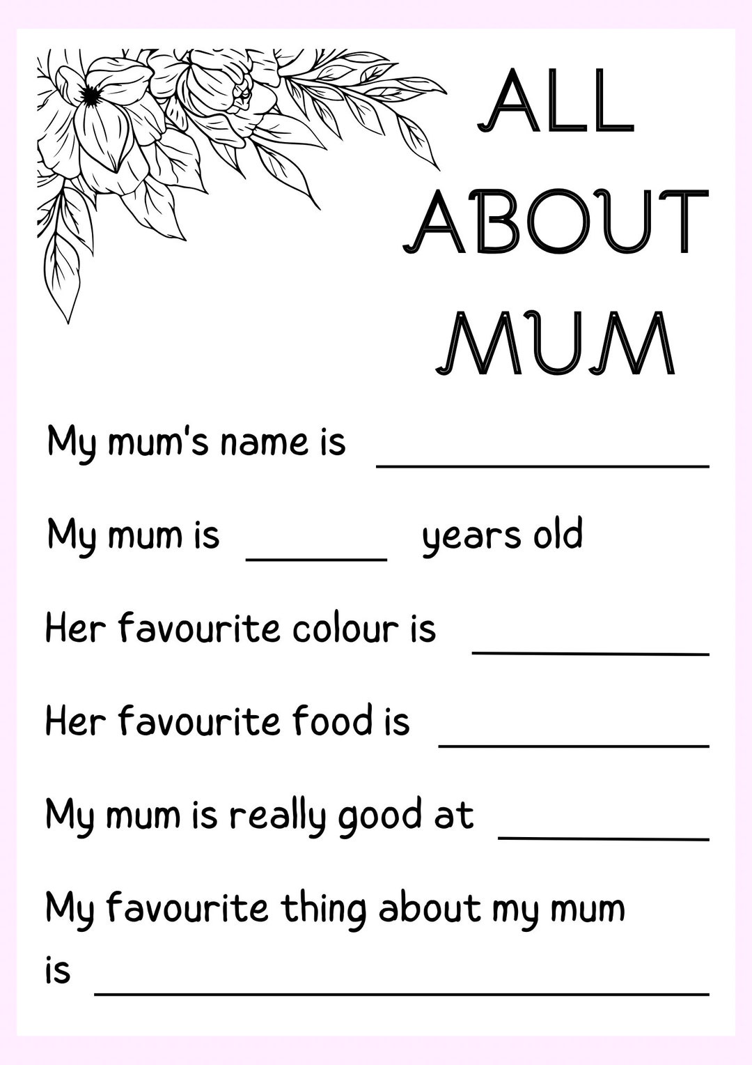 Happy Mothers Day Classroom Printable - Etsy
