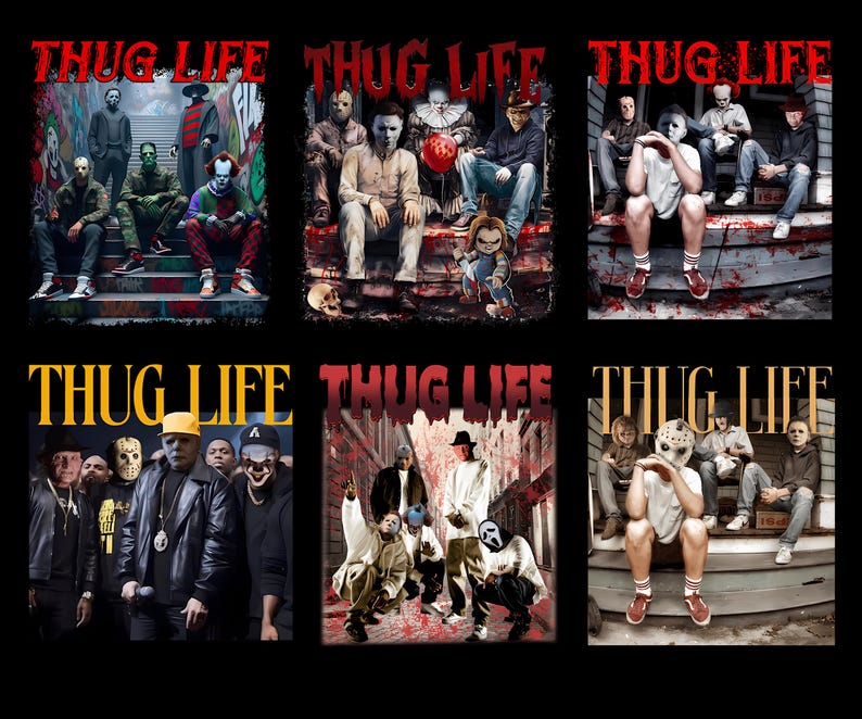 Thug Life Horror Movie PNG, Thug Life Gang PNG, Horror Friend Gang ...