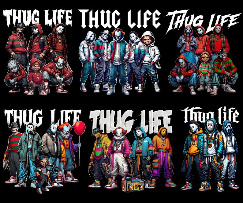 Thug Life Horror Movie PNG, Thug Life Gang PNG, Horror Friend Gang ...