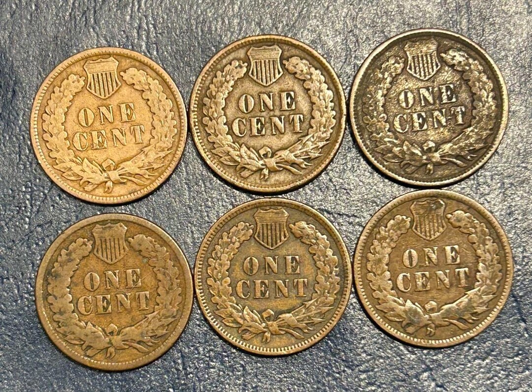 Lot of 6 Indian Head Copper Penny Vintage Collection Coins! - Etsy