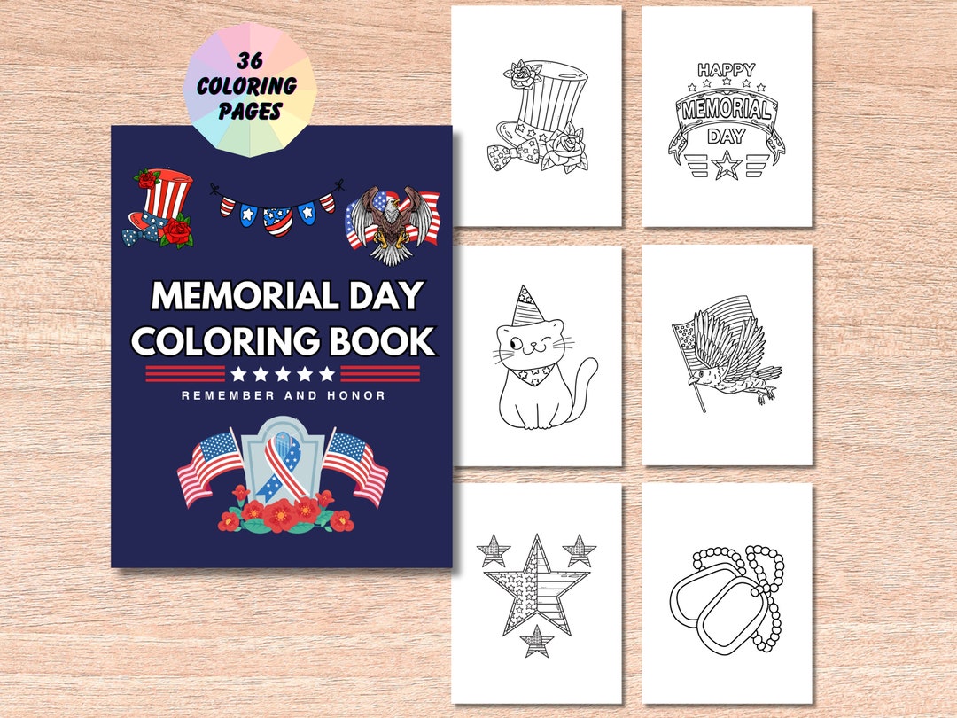Memorial Day Coloring Book | Memorial Day Printables, Memorial Day ...