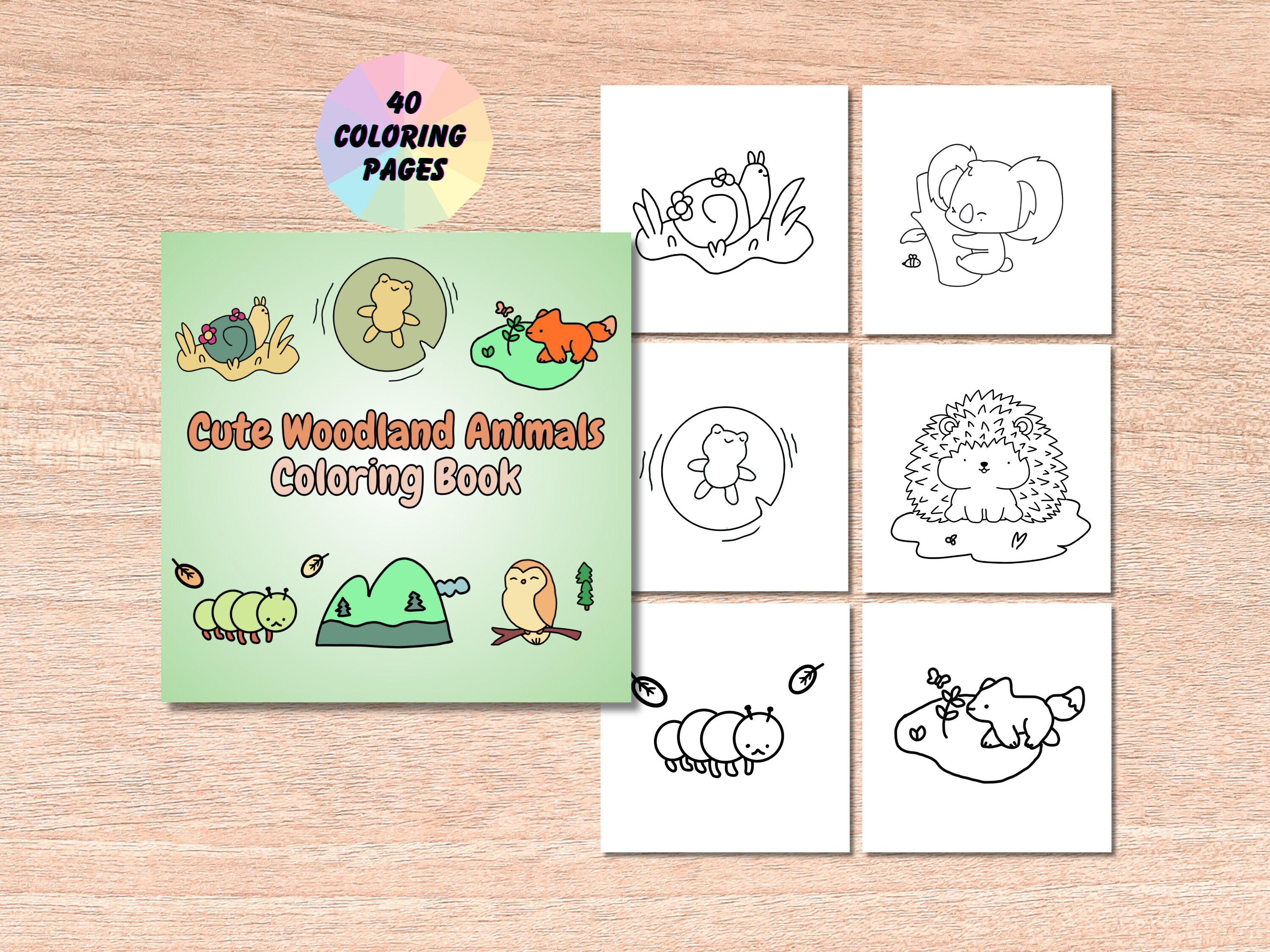 Cute Woodland Animals Coloring Book Forest Animals Coloring Page ...