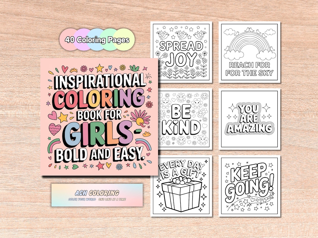 Inspirational Coloring Book for Girls: Self-esteem Pages (digital ...