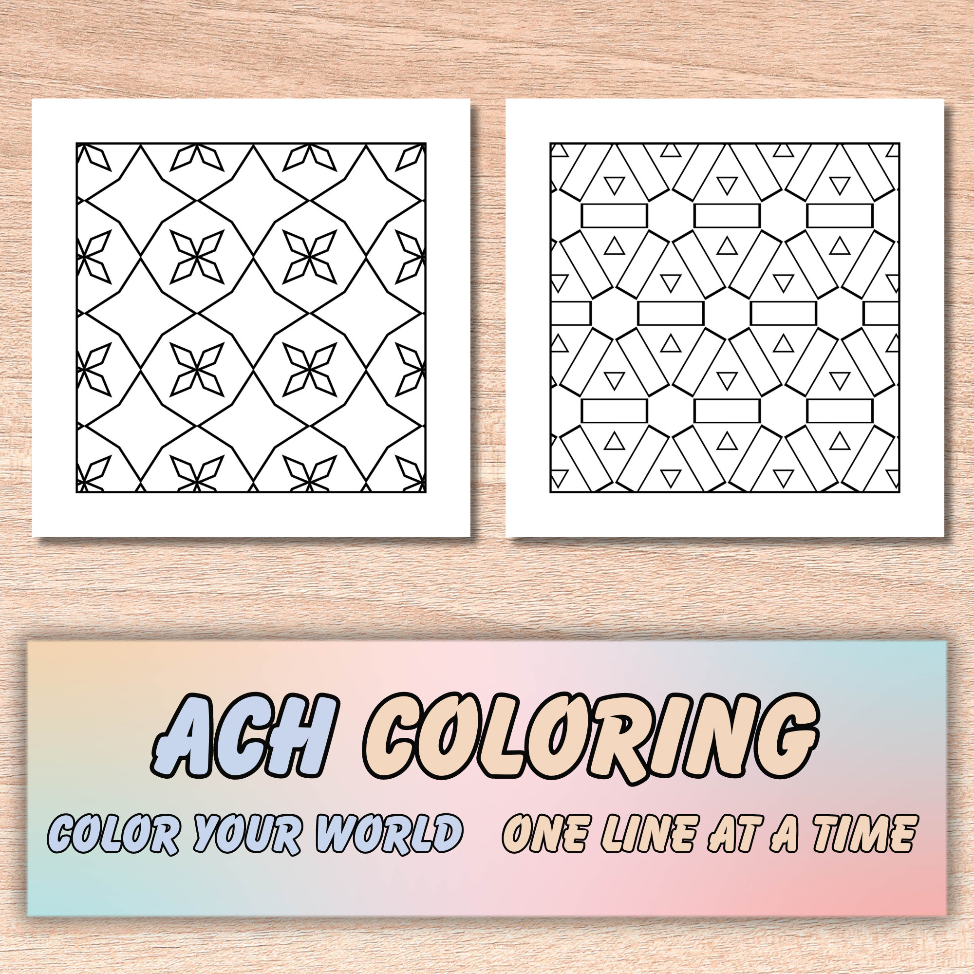 Mindful Patterns Coloring Book 2 Easy Patterns Coloring Page, Geometric ...