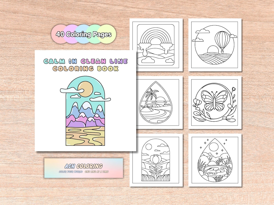 Minimalist Coloring Book: 40 Bold & Easy Pages (digital Download) - Etsy
