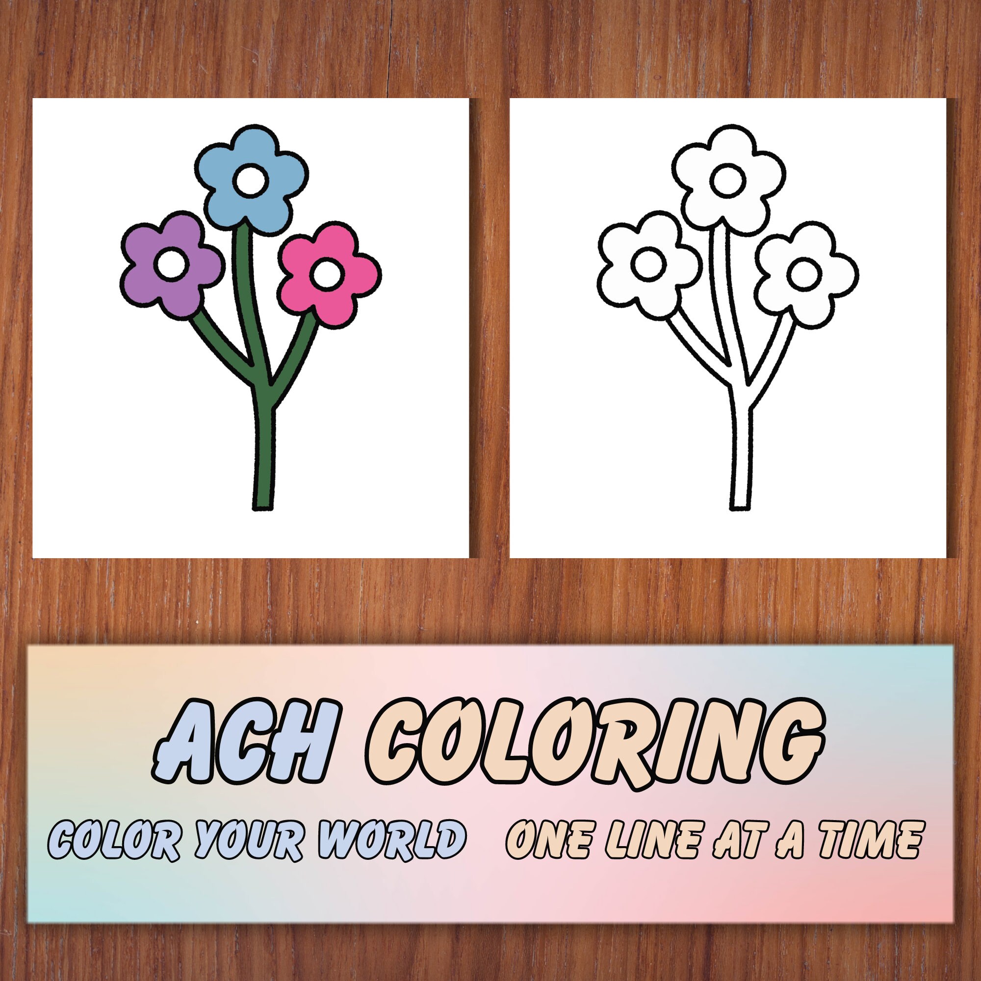 Flower Coloring Book | Bold & Easy, Floral Coloring Page, Bloom ...