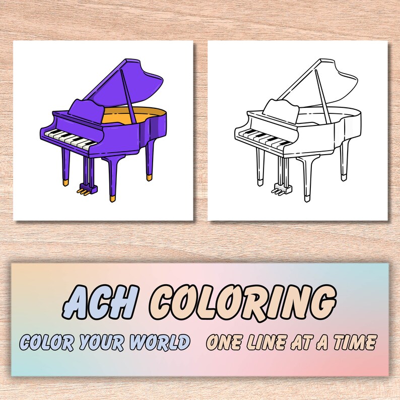 Bold & Easy Music Coloring Book Musical Instrument Coloring Page ...