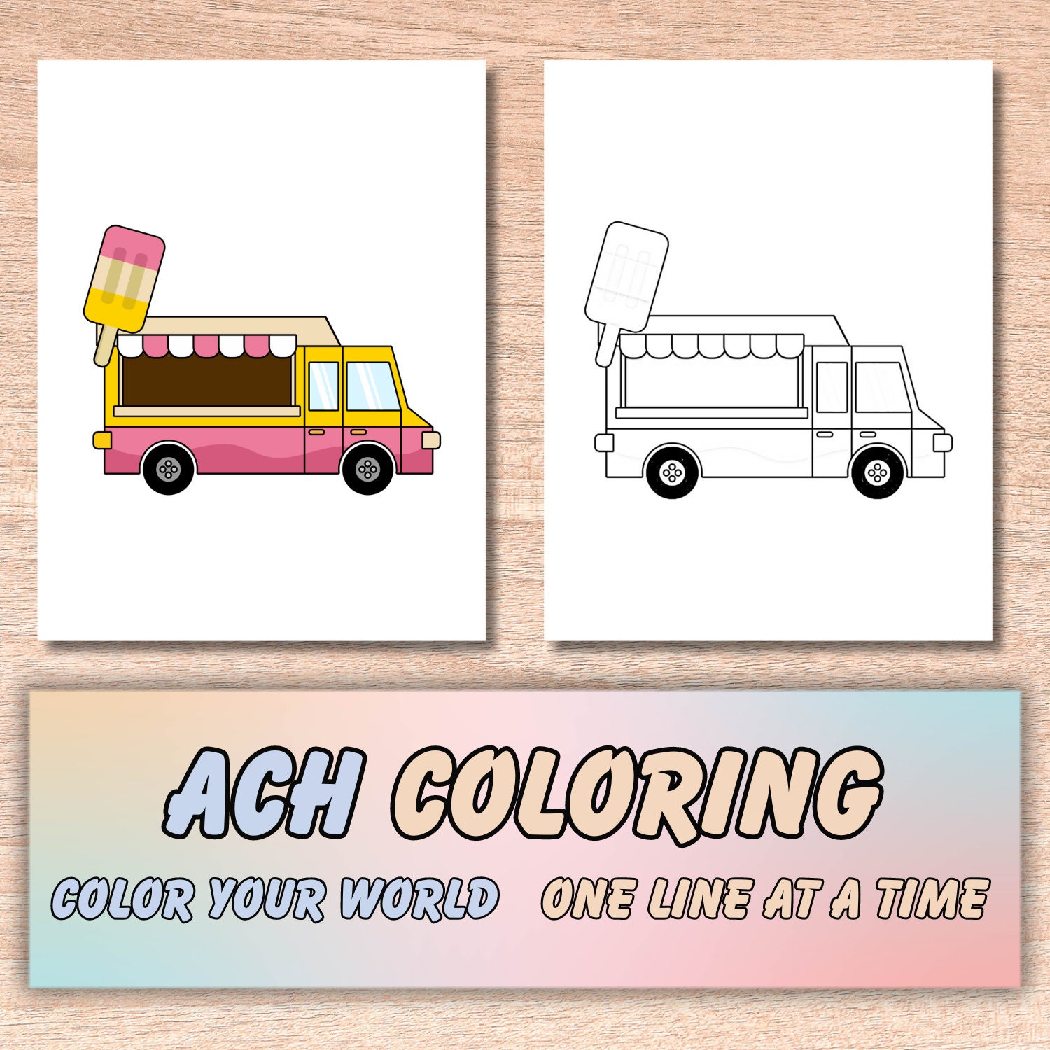 Food Truck Coloring Book Food Coloring Page, Fast Food Printable ...
