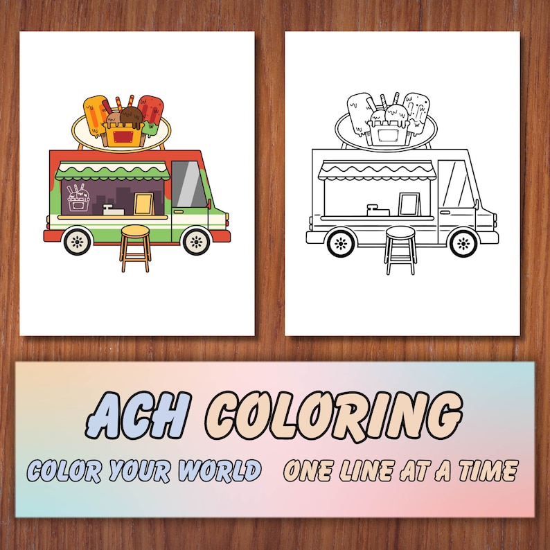 Food Truck Coloring Book Food Coloring Page, Fast Food Printable ...