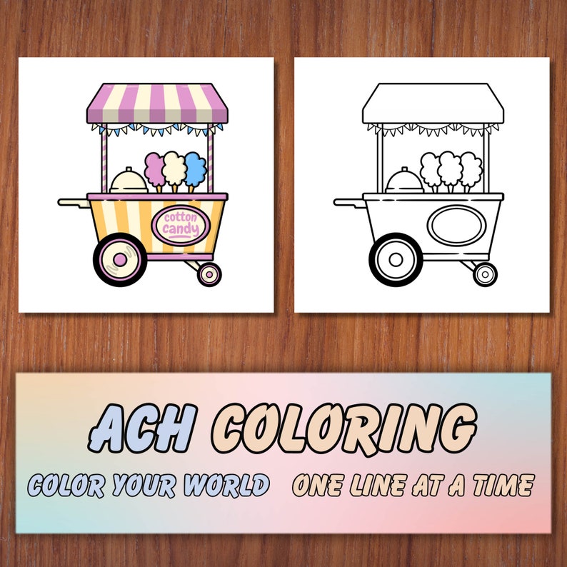 Street Market Coloring Book | Mini Booth Coloring Pages, Storefront ...