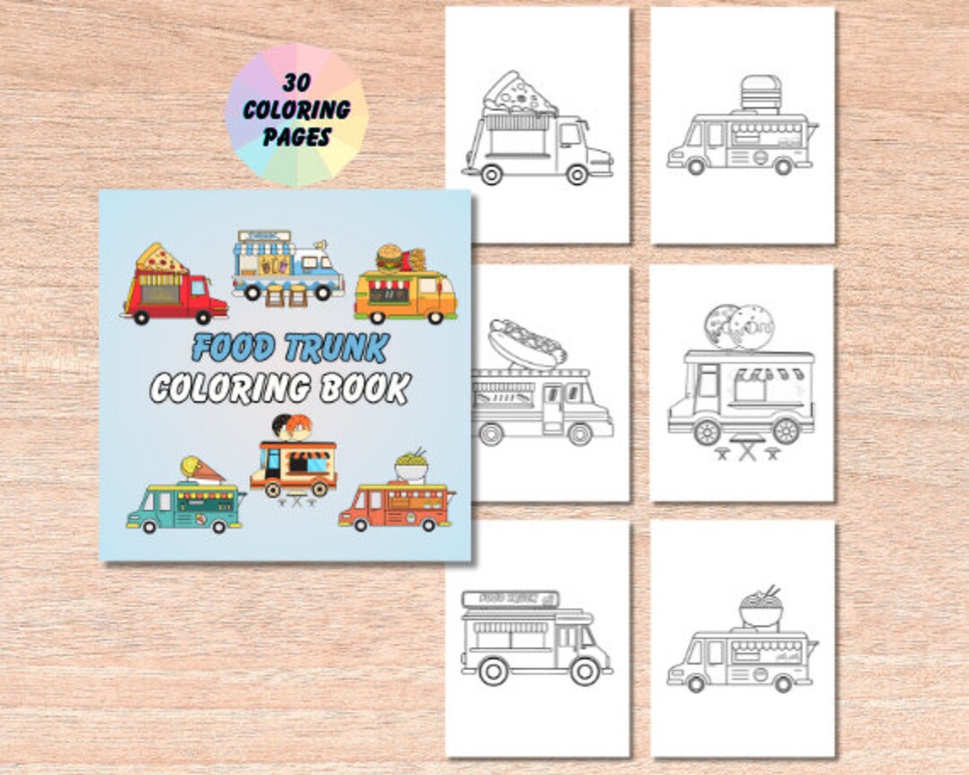 Food Truck Coloring Book Food Coloring Page, Fast Food Printable ...