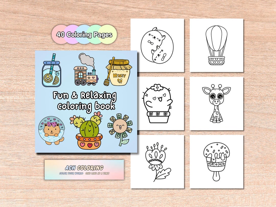 Fun & Relaxing Coloring Book | Bold and Easy Coloring Page, Cute ...