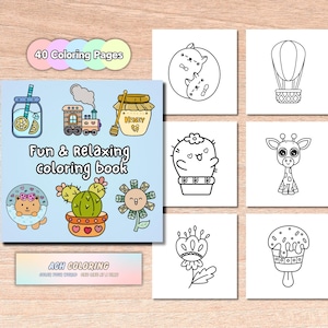 Fun & Relaxing Coloring Book | Bold and Easy Coloring Page, Cute ...