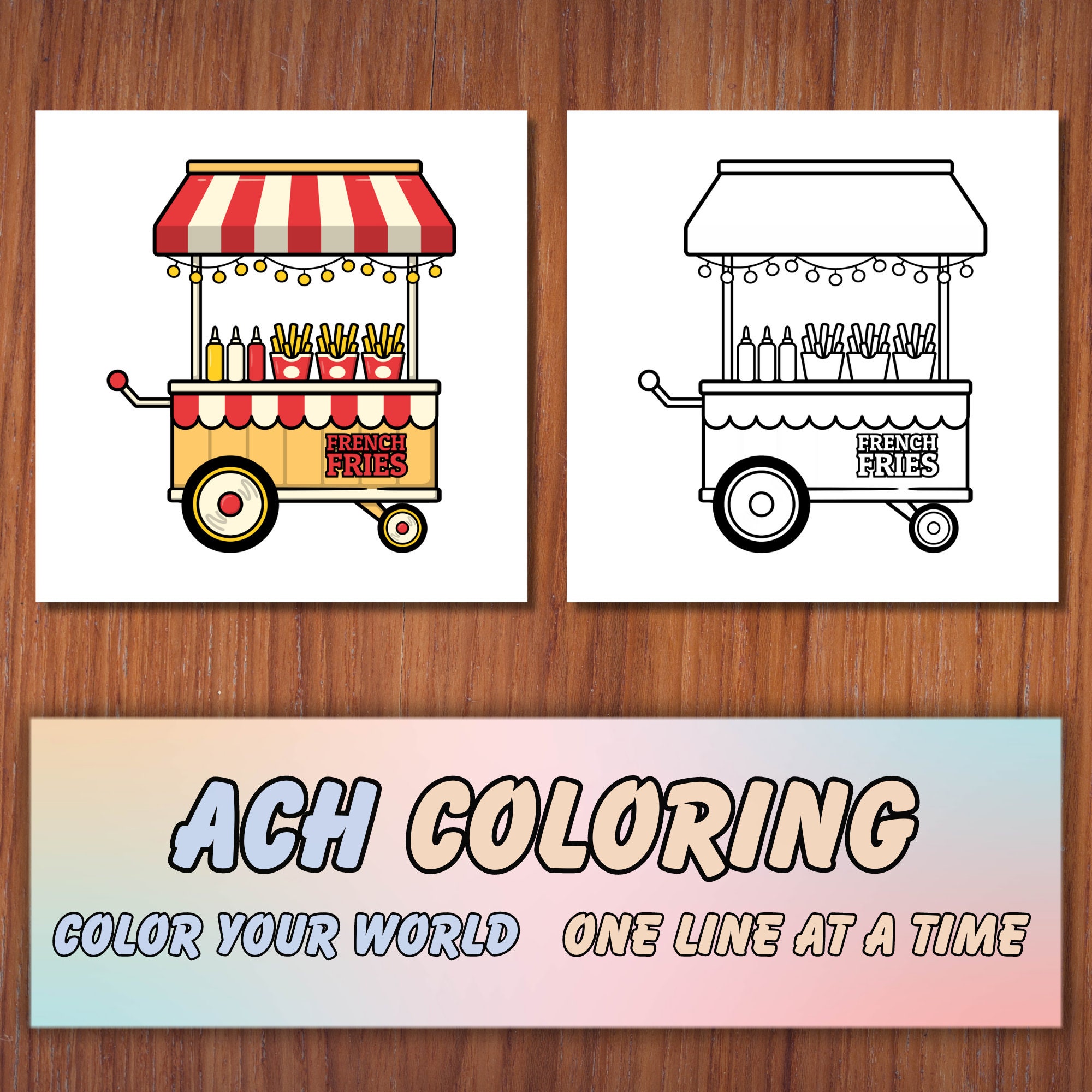 Street Market Coloring Book Mini Booth Coloring Pages, Storefront ...