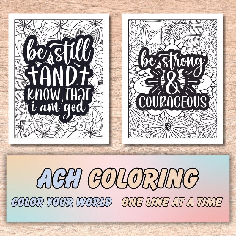 Christian Quotes Coloring Book: 100 Bible Verse Pages (digital Download ...