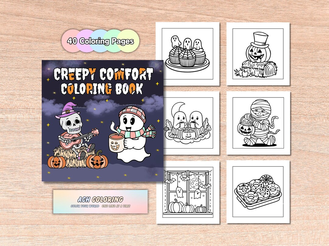 Creepy Comfort Coloring Book | Cute Ghost Coloring Pages, Halloween ...