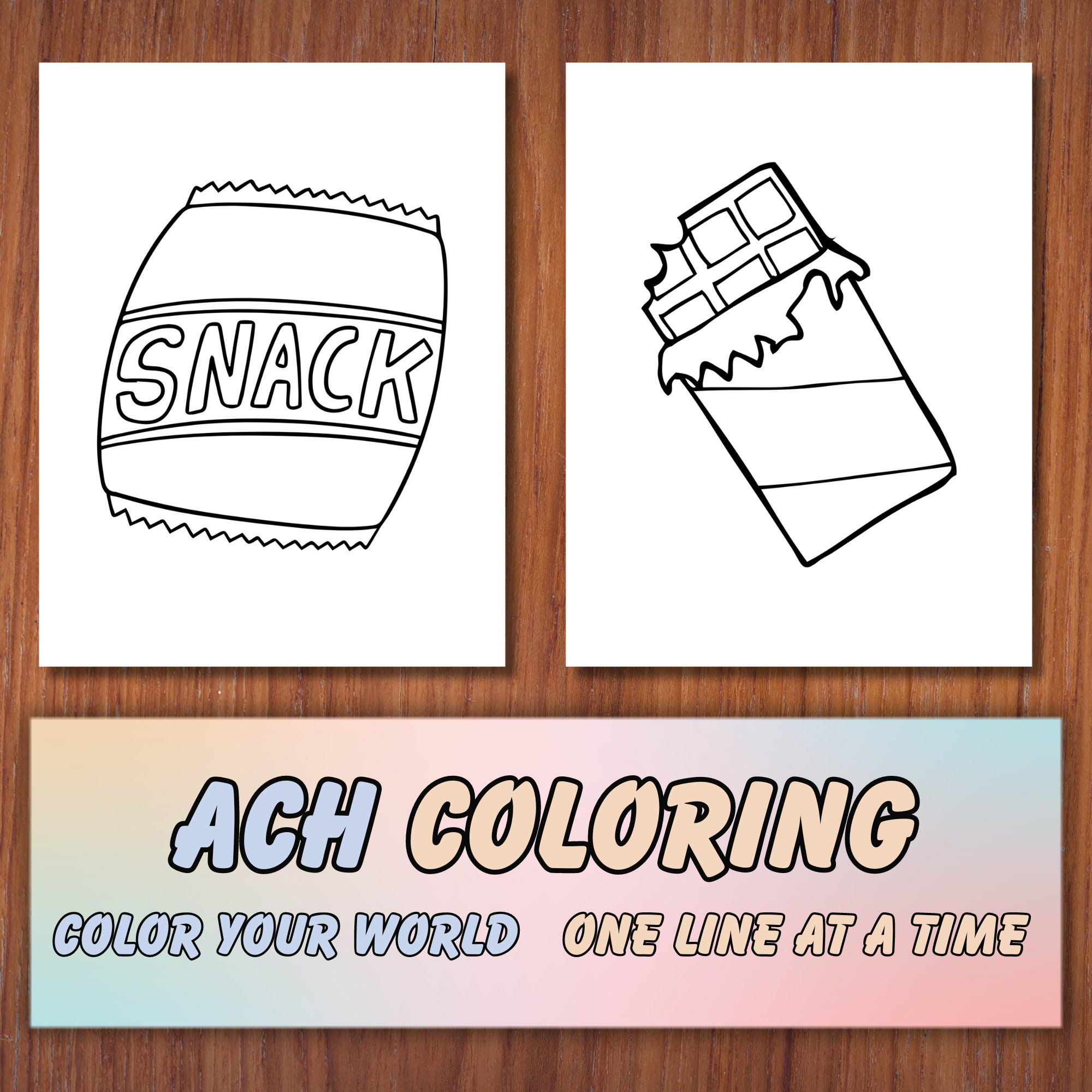 Food and Snacks Coloring Book 3 Bold and Easy, Fruits Coloring Pages ...