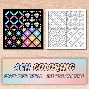 Geometric Patterns Coloring Book: Bold & Easy Designs (digital Download ...