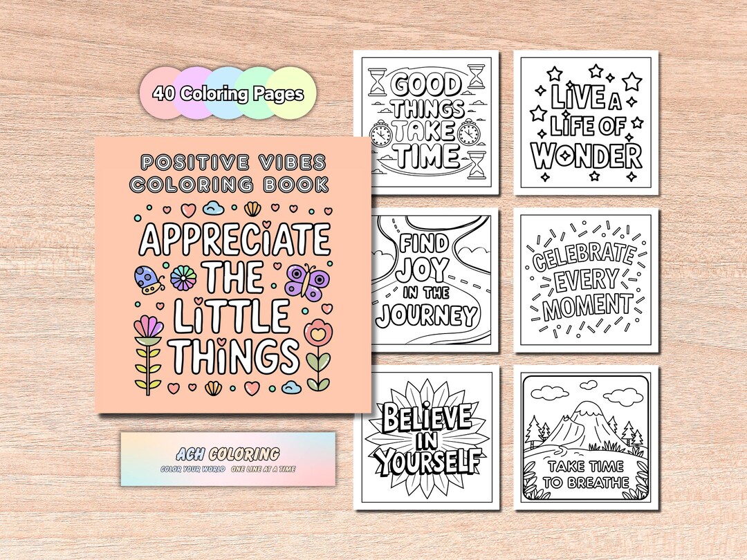 Positive Vibes Coloring Book: Self-esteem Pages (digital Download) - Etsy