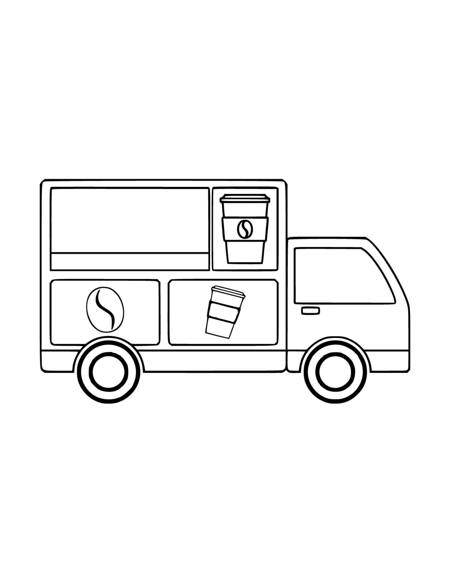 Food Truck Coloring Book Food Coloring Page, Fast Food Printable ...