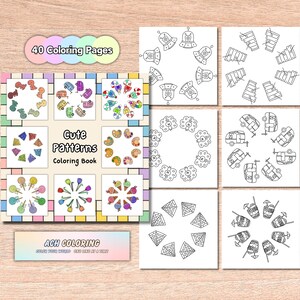 Cute Patterns Coloring Book | Easy Patterns Coloring Page, Geometric ...