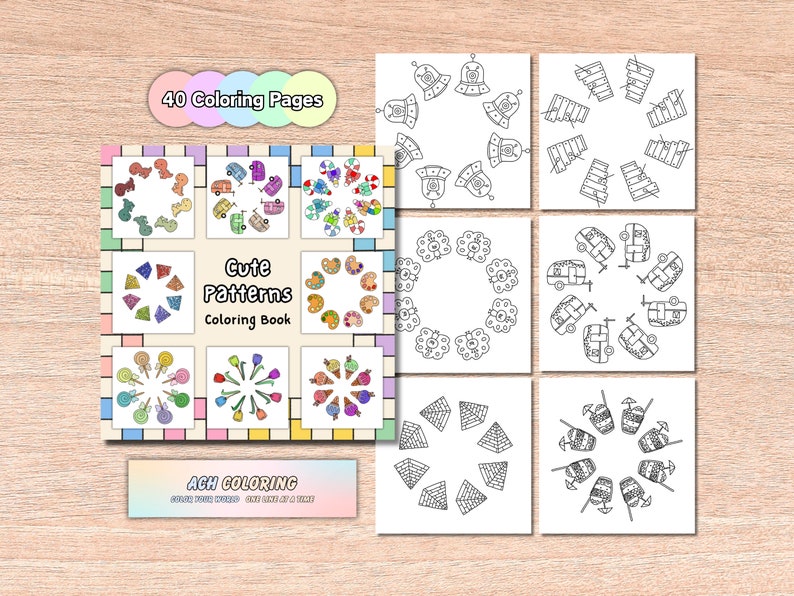 Cute Patterns Coloring Book | Easy Patterns Coloring Page, Geometric ...