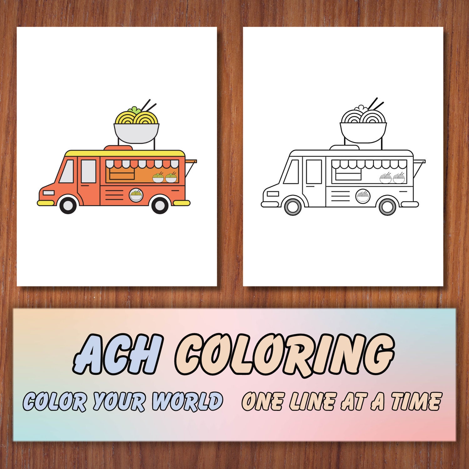 Food Truck Coloring Book Food Coloring Page, Fast Food Printable ...