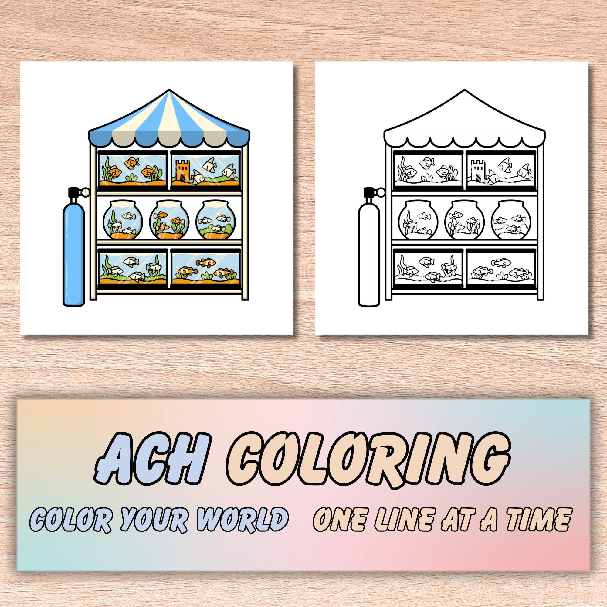 Street Market Coloring Book Mini Booth Coloring Pages, Storefront ...