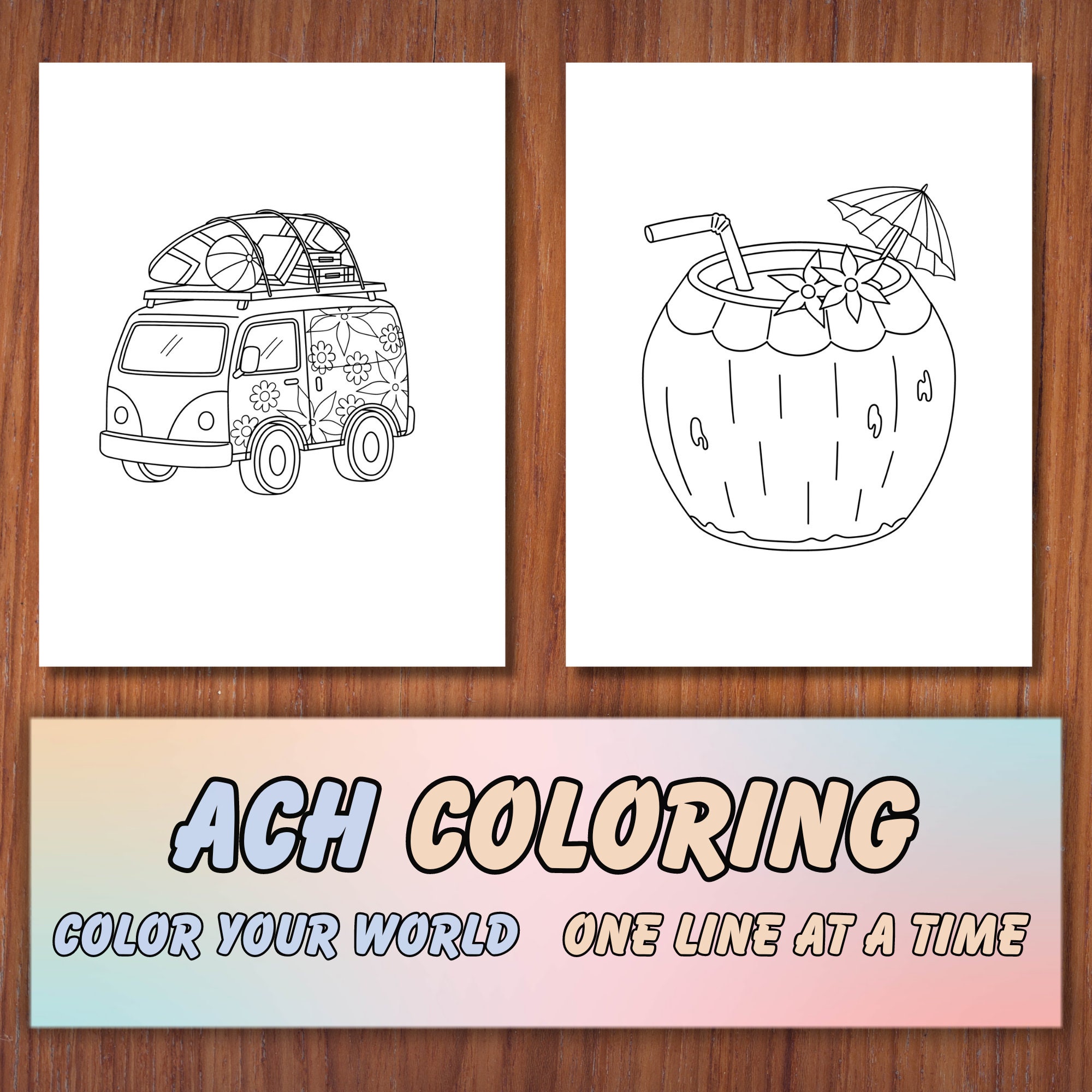 Summer Beach Coloring Book Beach Coloring Page, Summer Printable ...