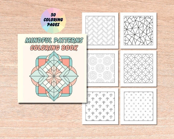 Mindful Patterns Coloring Book Geometric Coloring Page, Floral ...