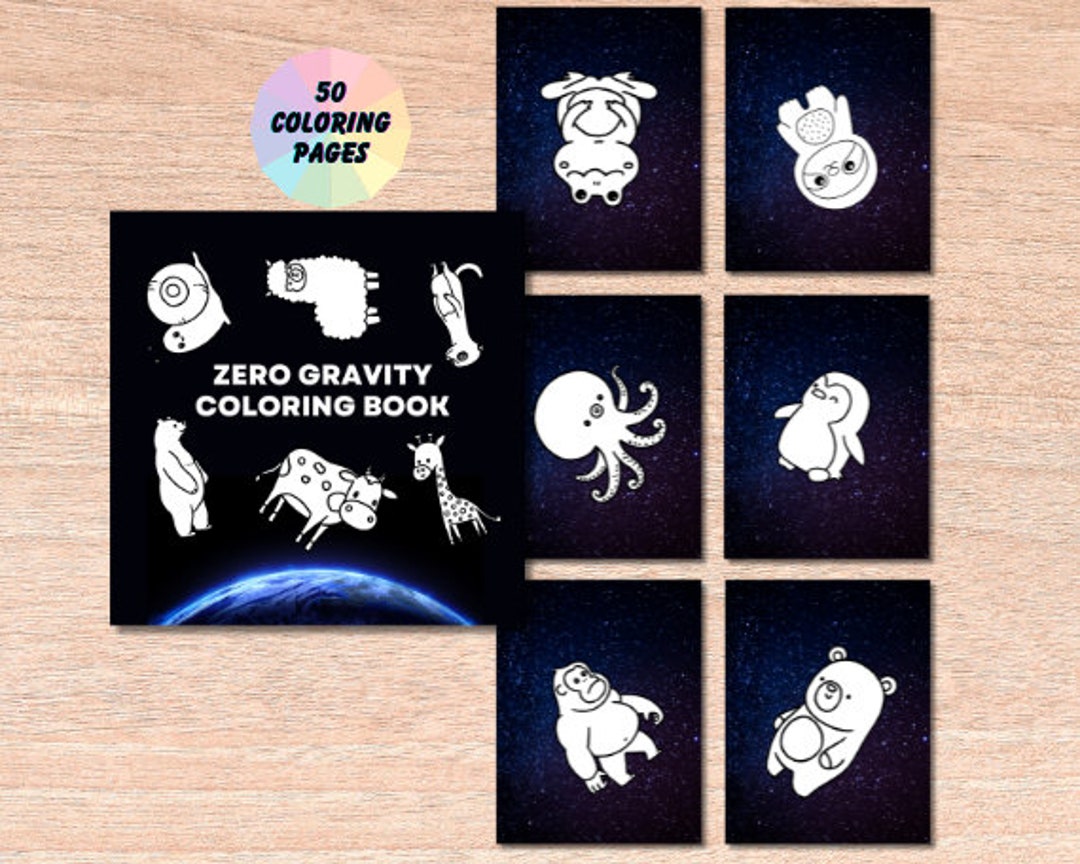Space Animal Coloring Book | Zero Gravity Cosmic Print (PDF) - Etsy