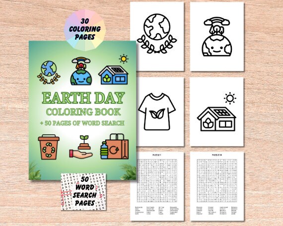 Earth Day Coloring Book | Earth Day Coloring Sheets, Instant Download ...