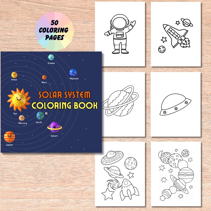 Outer Space Coloring Page - Etsy