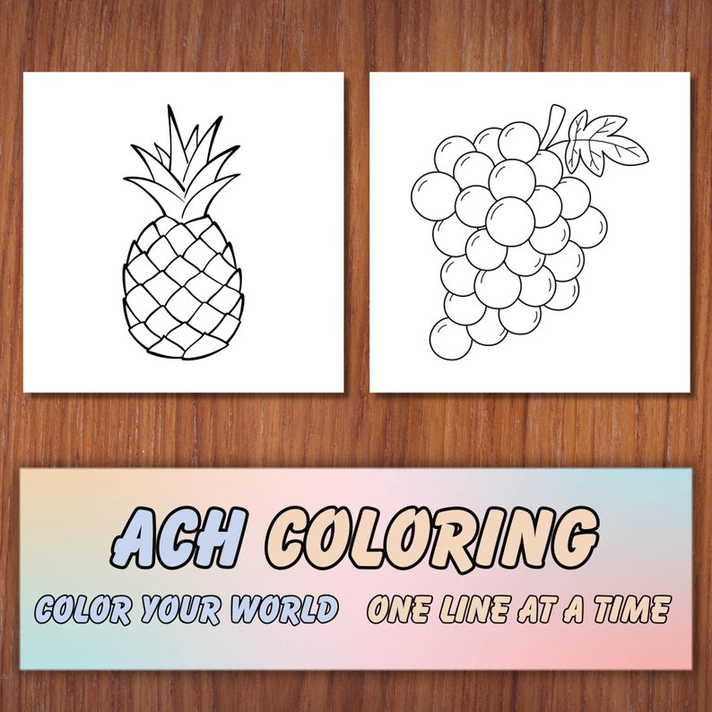 Food & Snacks Coloring Book: Easy Bold Designs for Kids (instant ...