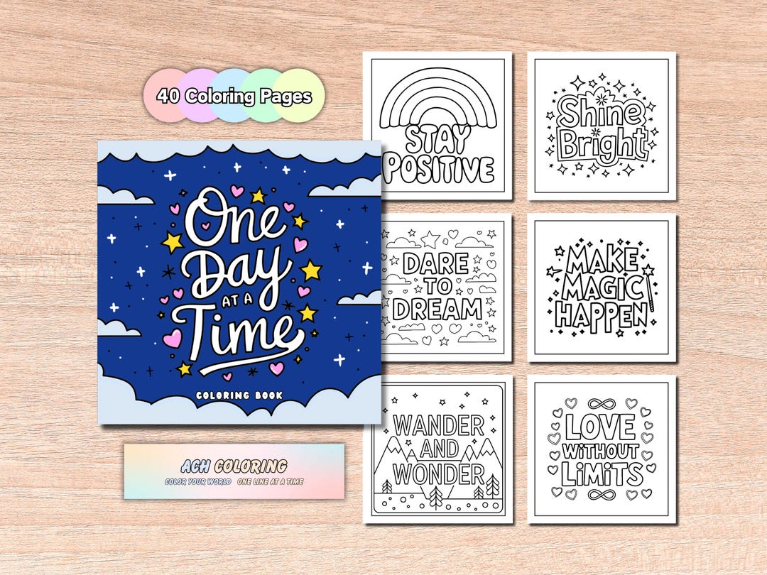 One Day at A Time Coloring book | Mindfulness Coloring pages ...